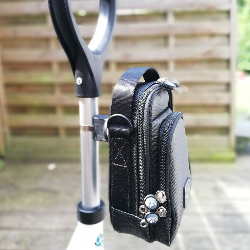 Canne quadripode à roulettes Wheeleo - Canne de marche