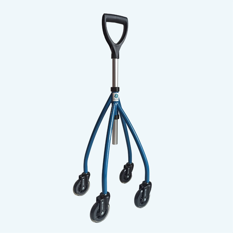Canne quadripode à roulettes Wheeleo - Canne de marche