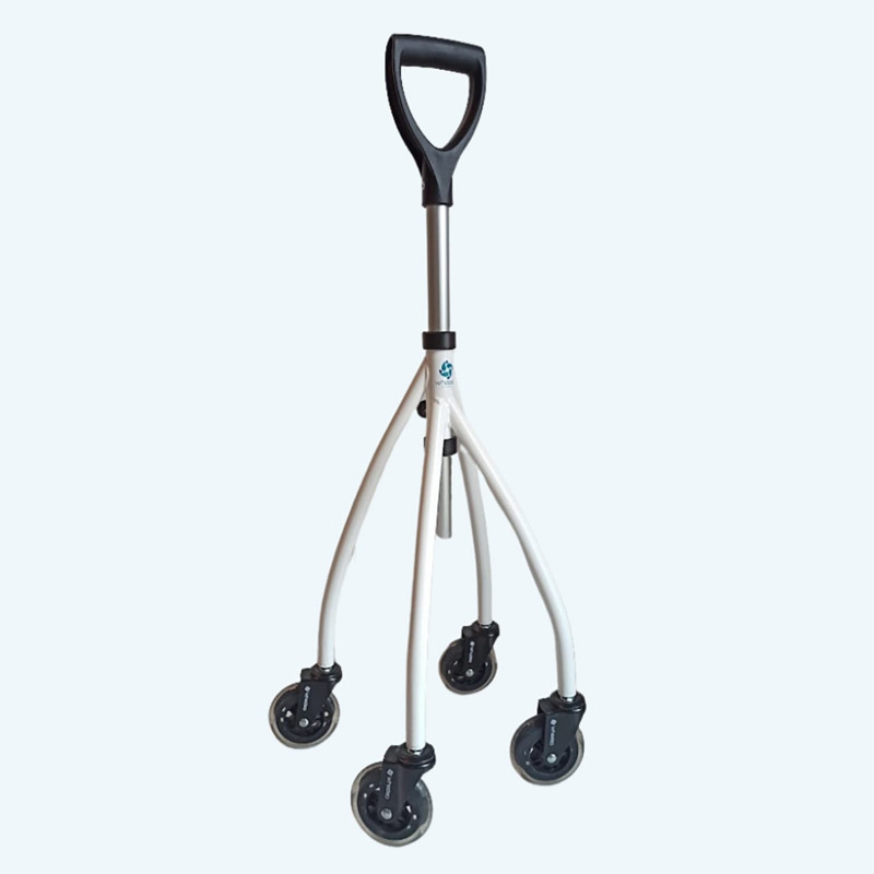 Canne quadripode à roulettes Wheeleo - Canne de marche