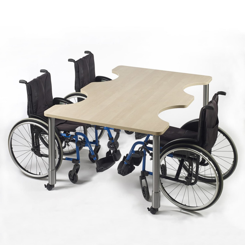 Table PMR 4 places pour fauteuil roulant - Tous Ergo