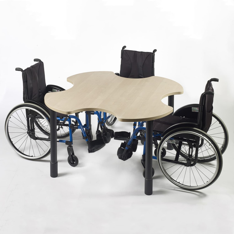 Table PMR 4 places ronde pour fauteuil roulant - Tous Ergo