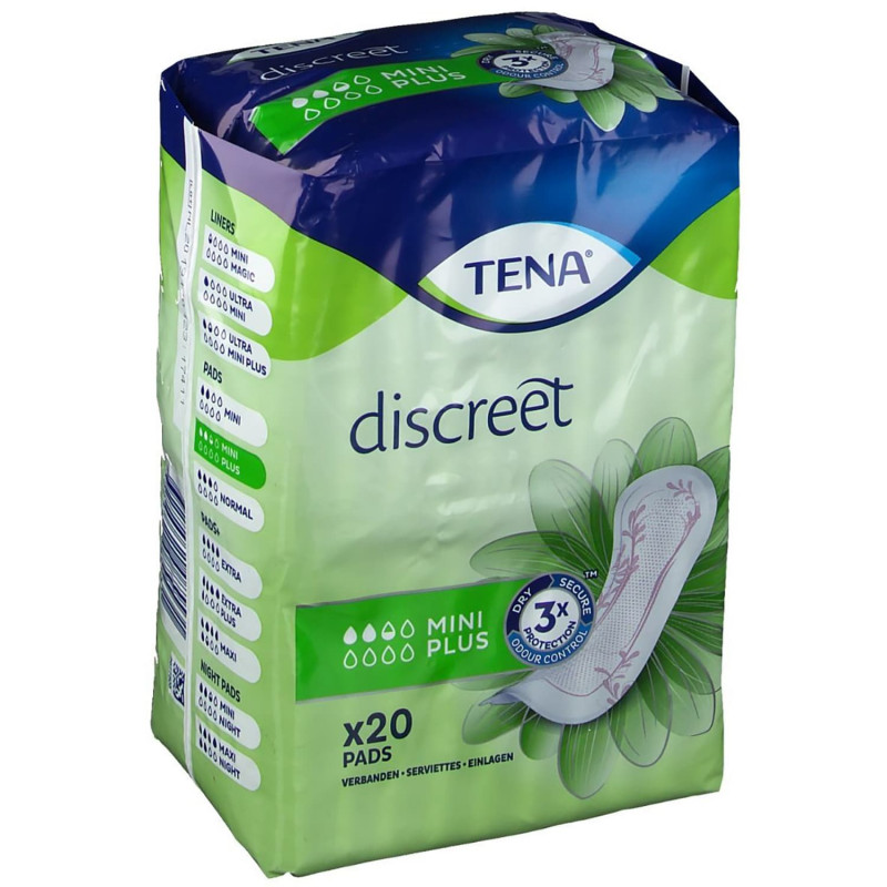 Tena Lady Discreet Mini Plus, 20 protections | Tous Ergo